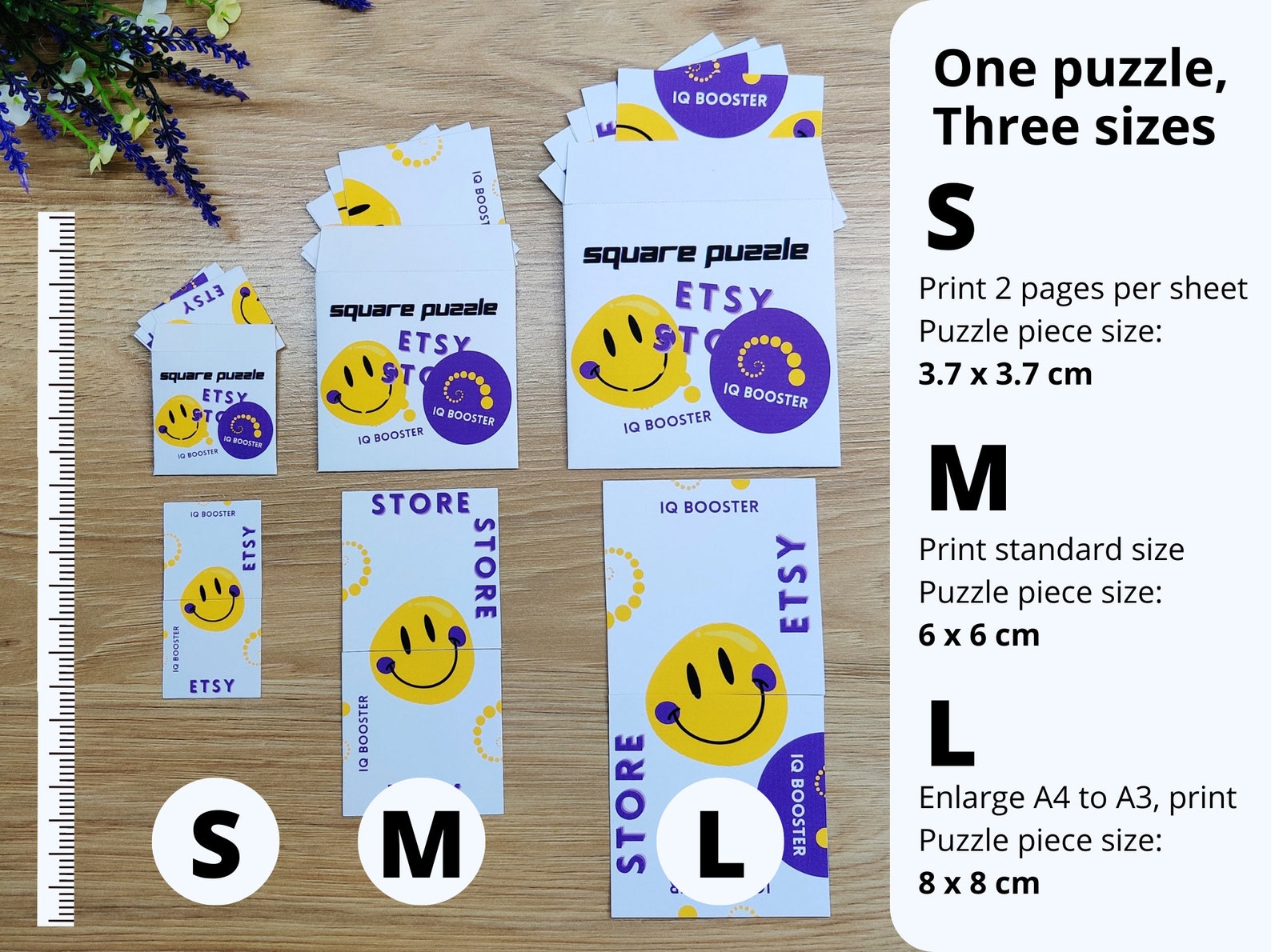 Printable Puzzle 3x3, Fun Squares Candy, PDF Instant Download With ...
