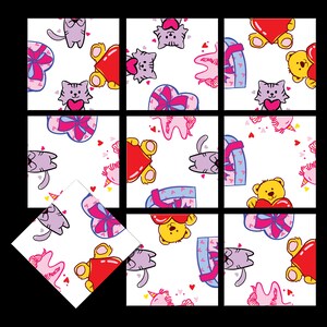Printable Puzzle Cute Print, Small Gift for Valentine, Activity for ...