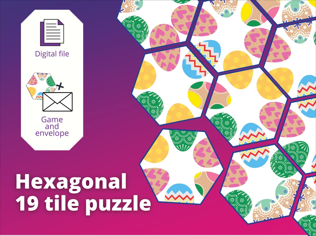 Easter Egg Puzzle: Hexagonal Tile-laying Game (printable) - Etsy