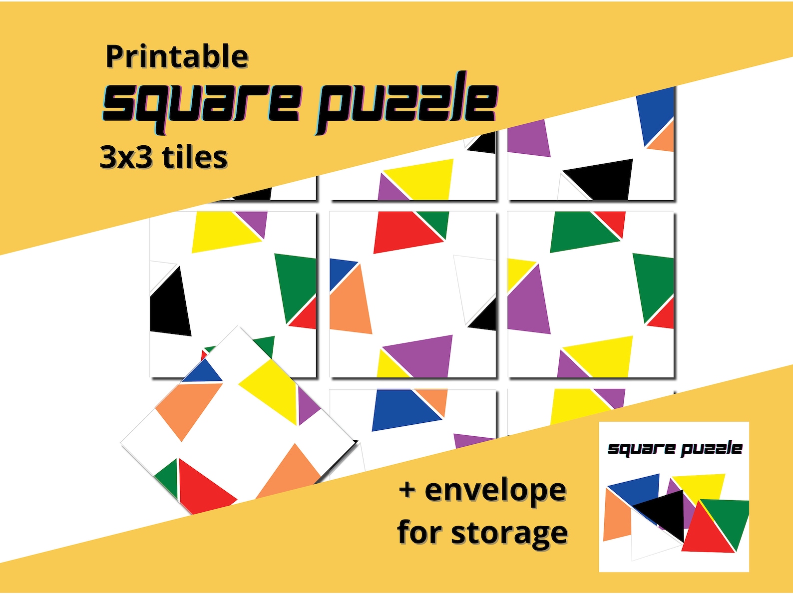 Scramble Squares Puzzle Game for Kids With Envelope for Storage ...