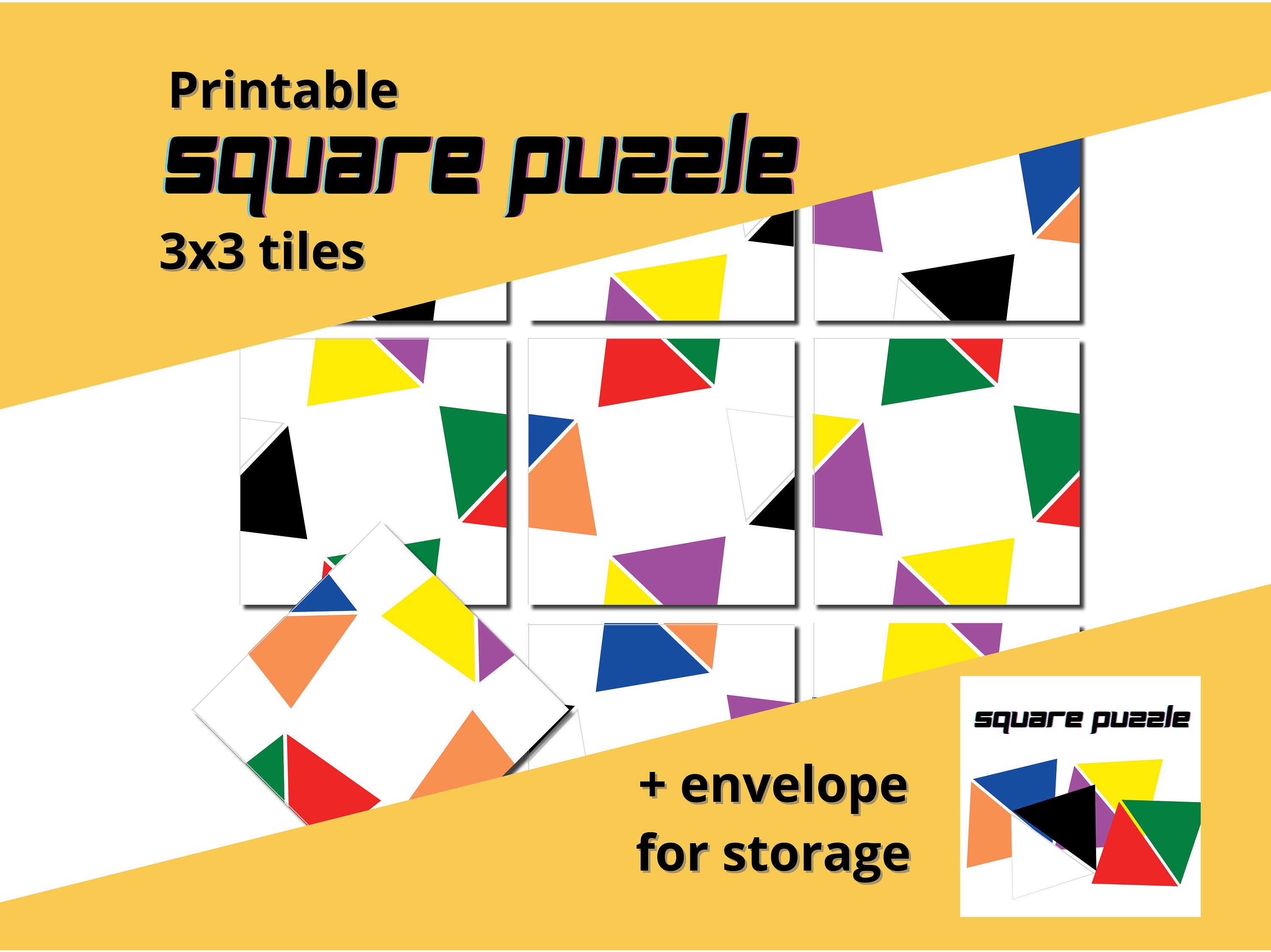 Scramble Squares Puzzle Game for Kids With Envelope for Storage ...