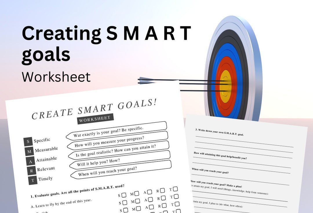 Smart Goals Worksheet Template for Teens, Goal Setting Printable ...