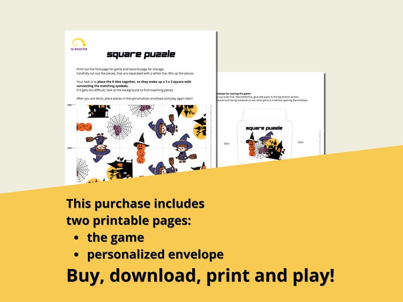 Special Printable Halloween Game for Kids, 3x3 Piece Puzzle With ...