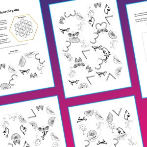 Printable Hexagon 19 Tile Puzzle Game for Teens and Adults, Brain ...