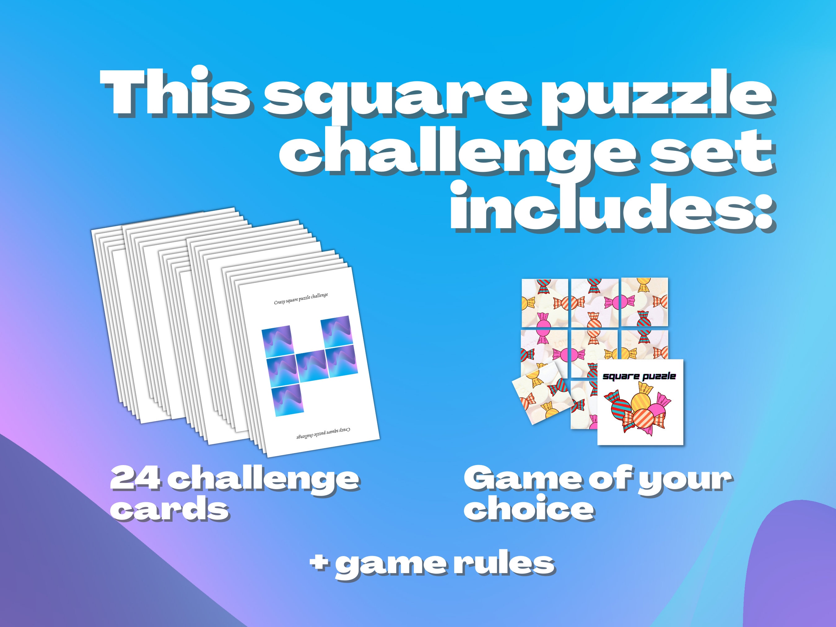 Square Puzzle Challenge Set, Printable Board Game for Kids ...
