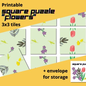 9 Piece Tile Game | Printable Game | Print Puzzle 3x3 | Fun Squares ...