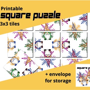 Printable Gnome Christmas Game, Logic Puzzle, Montessori Educational ...