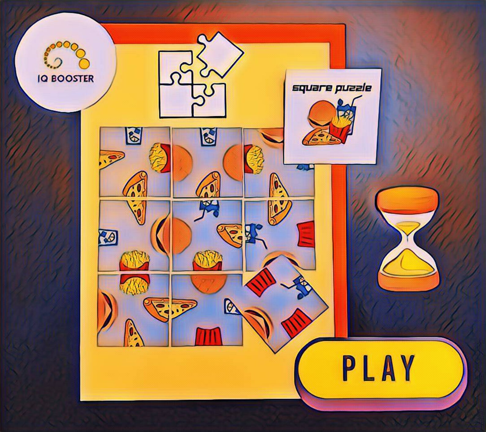 Printable Party Game | Fast Food Puzzle 3x3 | Food Themed Finding ...