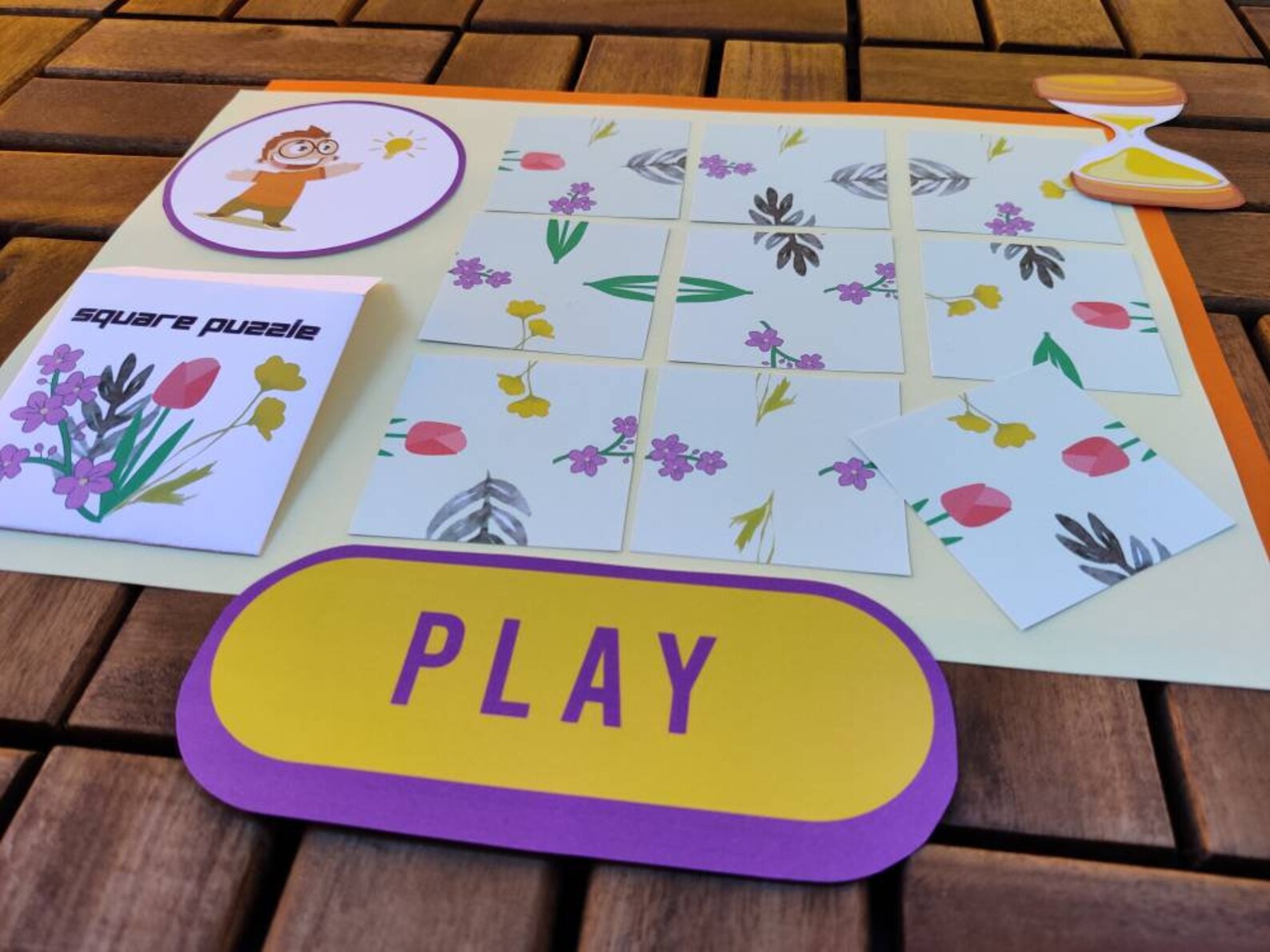 9 Piece Tile Game | Printable Game | Print Puzzle 3x3 | Fun Squares ...