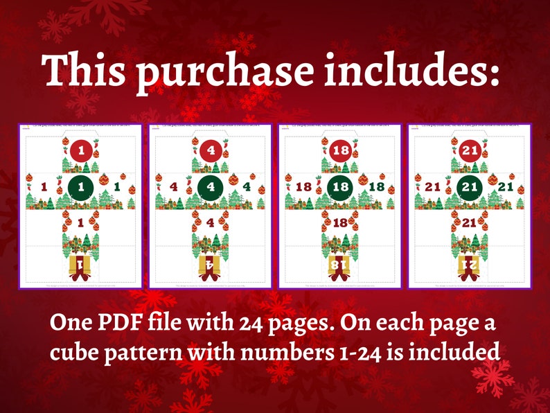 Advent Calendar Printable Numbers Boxes, Boxes Template With Numbers 1 ...