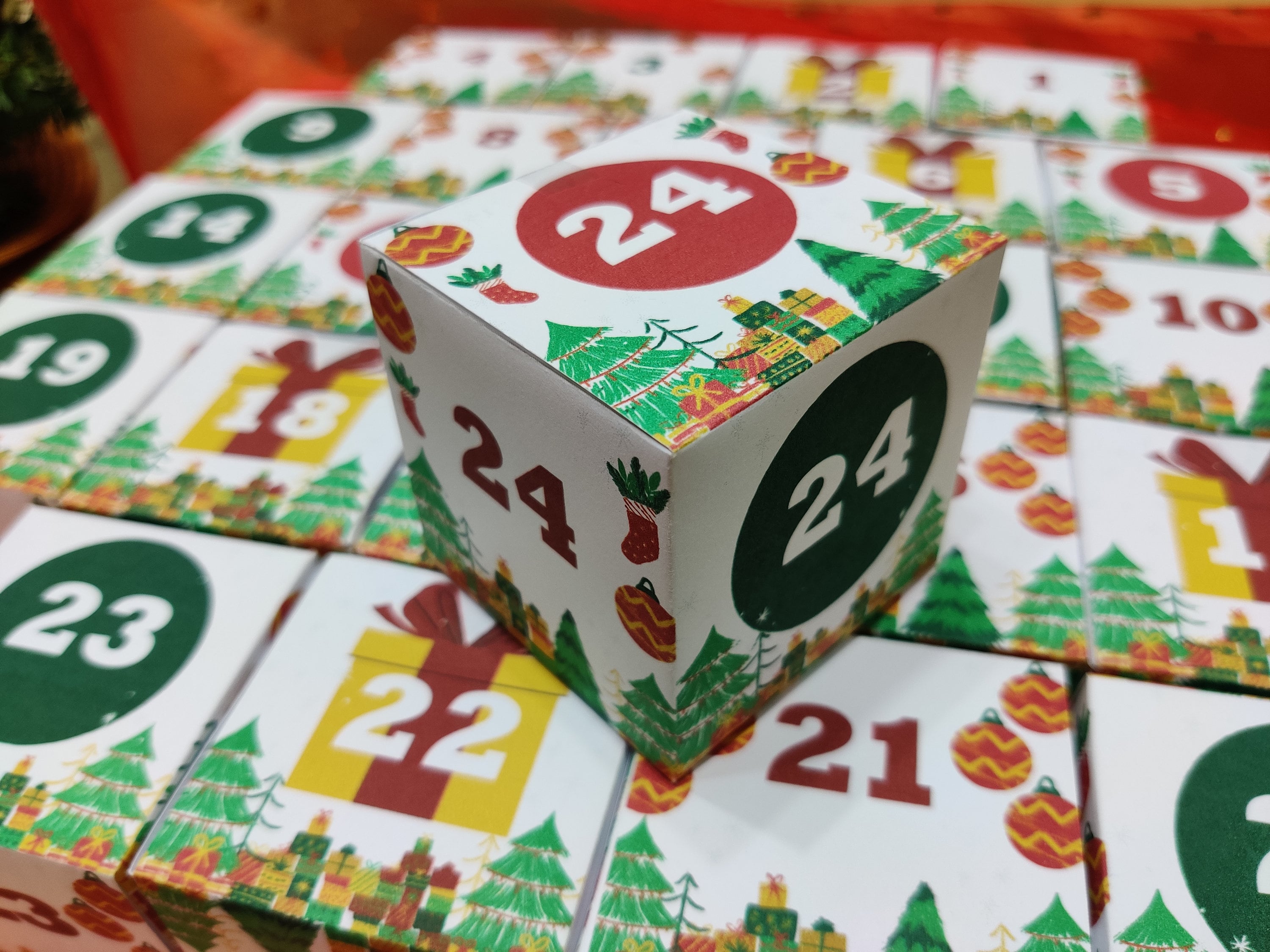 Advent Calendar Printable Numbers Boxes, Boxes Template With Numbers 1 ...