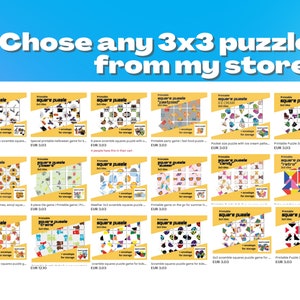 Square Puzzle Challenge Set, Printable Board Game for Kids ...