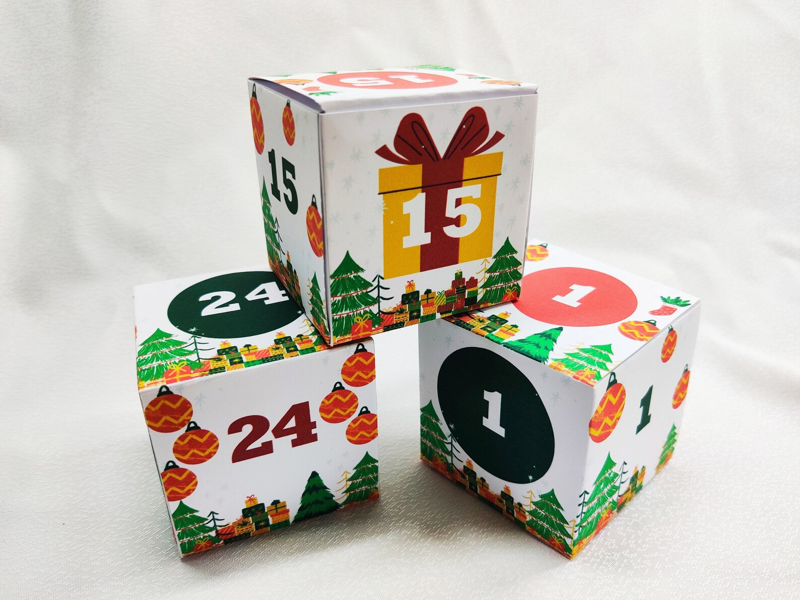 Advent Calendar Printable Numbers Boxes Boxes Template With - Etsy