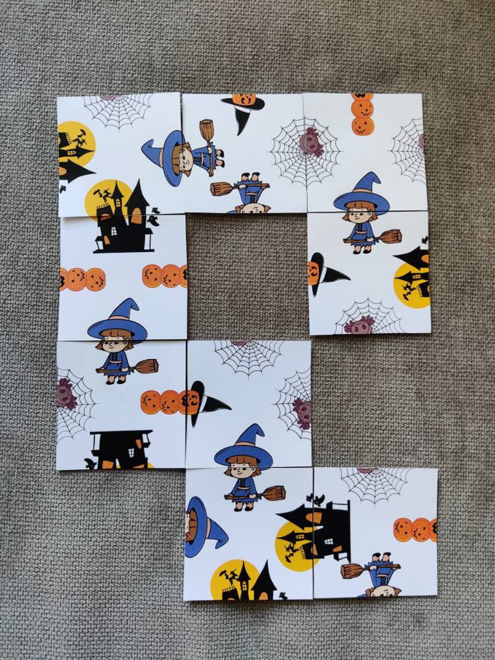 Special Printable Halloween Game for Kids, 3x3 Piece Puzzle With ...