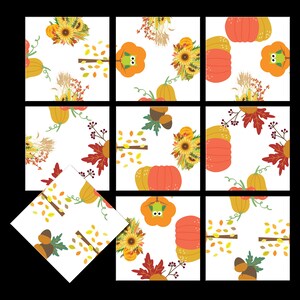 Autumn 3x3 Scramble Squares Puzzle Game for Kids With Envelope for ...