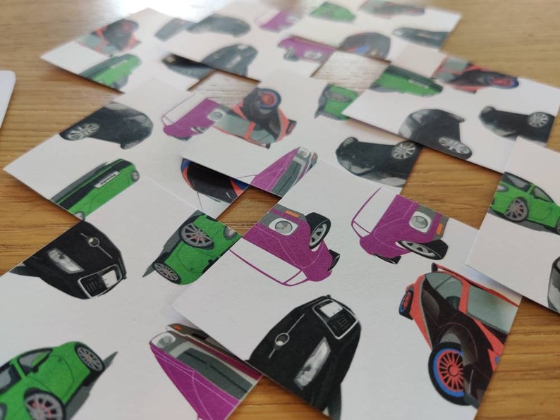 Printable Puzzle 3x3, Fun Squares Cars, PDF Instant Download With ...