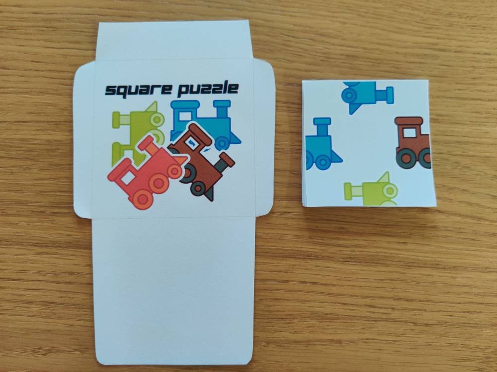 Printable Puzzle 3x3 | Fun Squares Trains | PDF Instant Download With ...