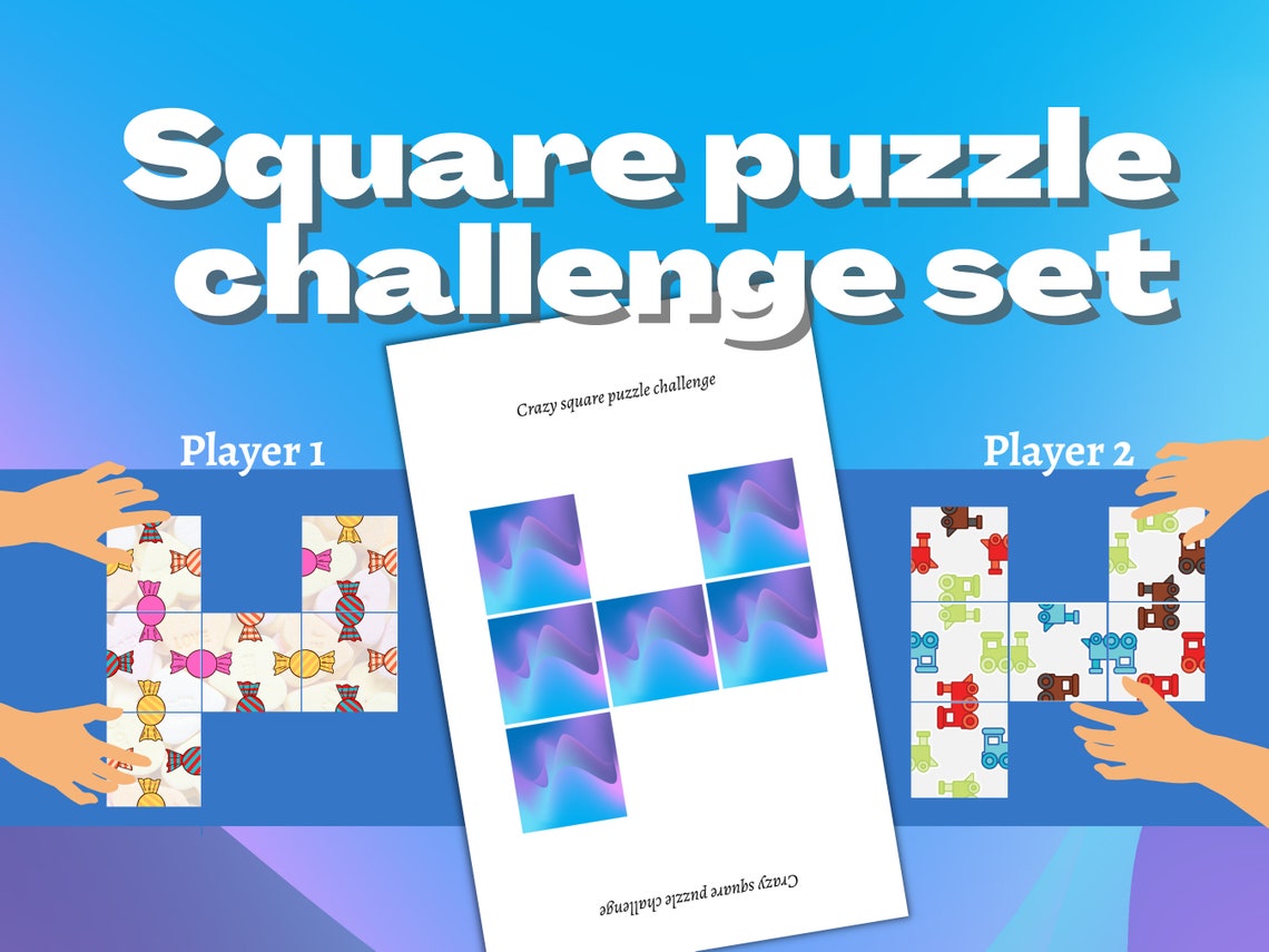 Square Puzzle Challenge Set, Printable Materials for Kids, Preschoolers ...