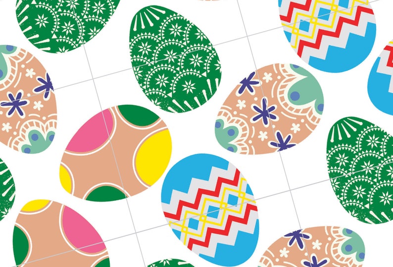 Easter Egg Puzzle, Printable Easter Games, Easter Gifts for Kids Classroom, Colorful Eggs ...