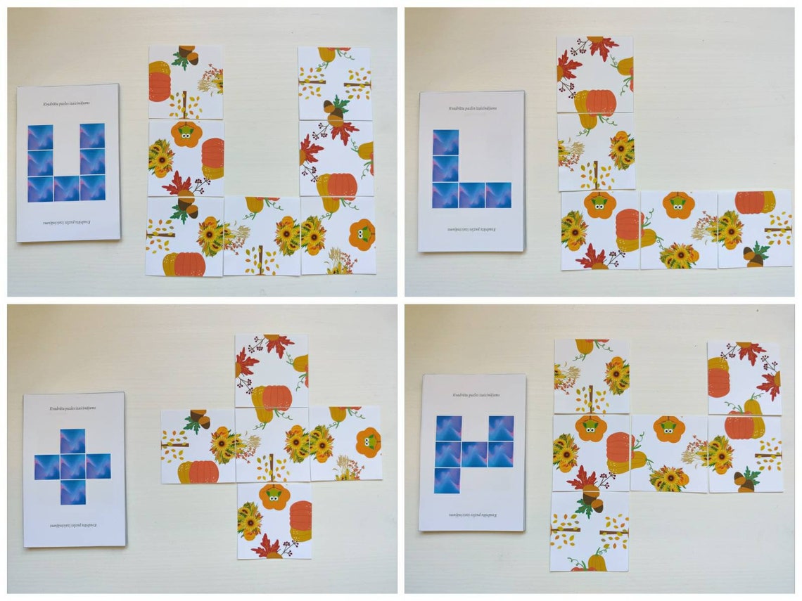 Square Puzzle Challenge Set, Printable Board Game for Kids ...