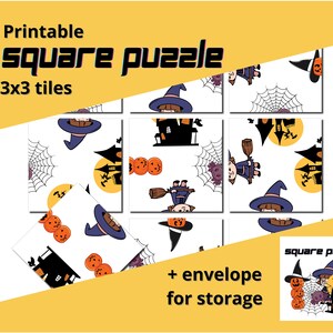Special Printable Halloween Game for Kids, 3x3 Piece Puzzle With ...