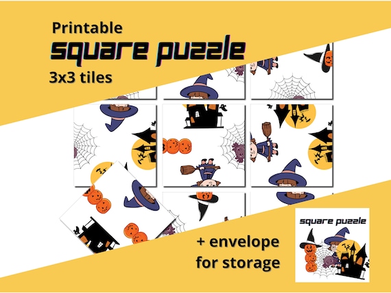 Special Printable Halloween Game for Kids 3x3 Piece Puzzle - Etsy
