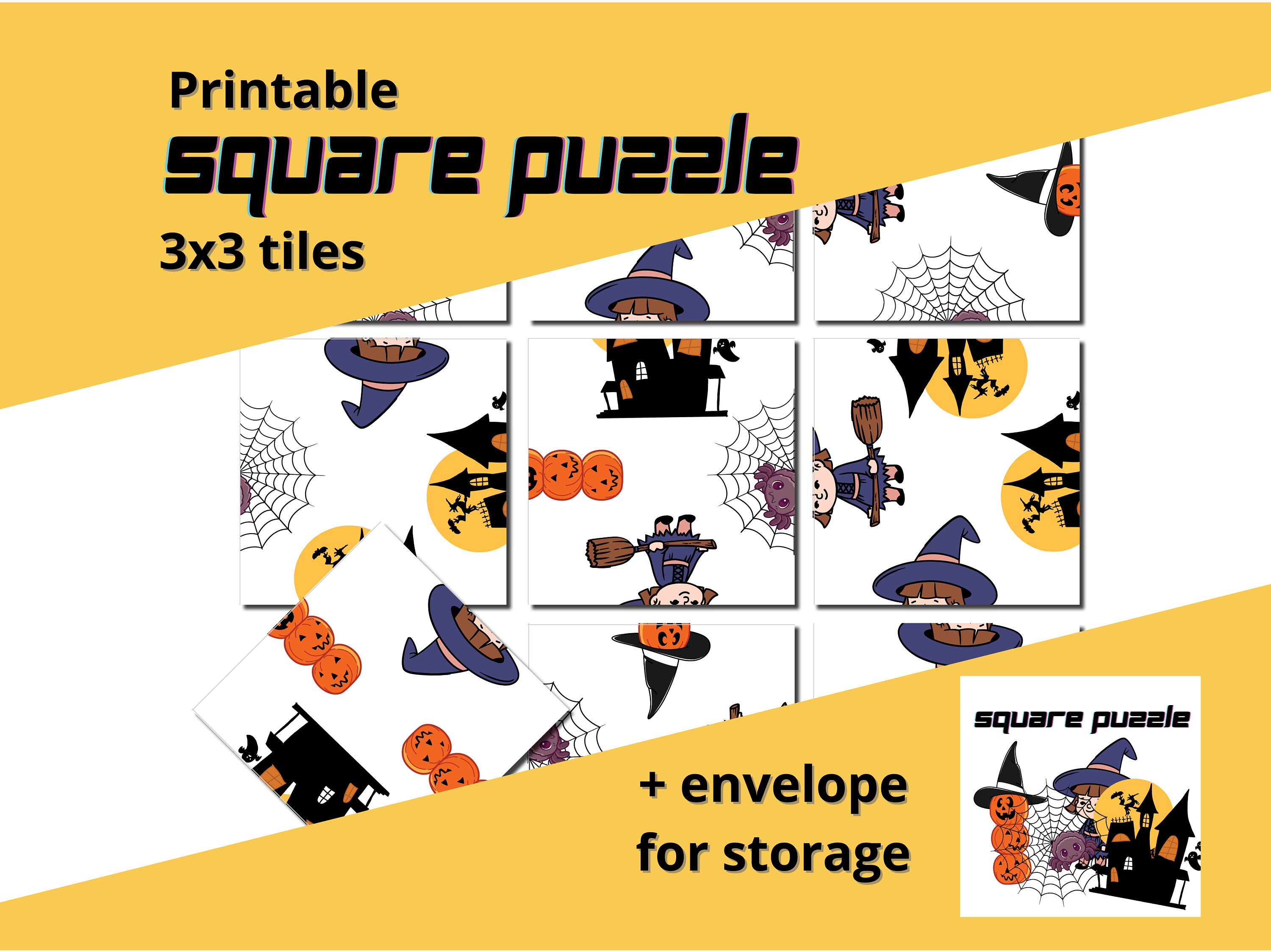 Special Printable Halloween Game for Kids, 3x3 Piece Puzzle With ...