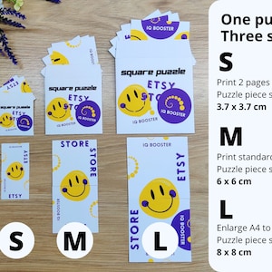 9 Piece Tile Game | Printable Game | Print Puzzle 3x3 | Fun Squares ...