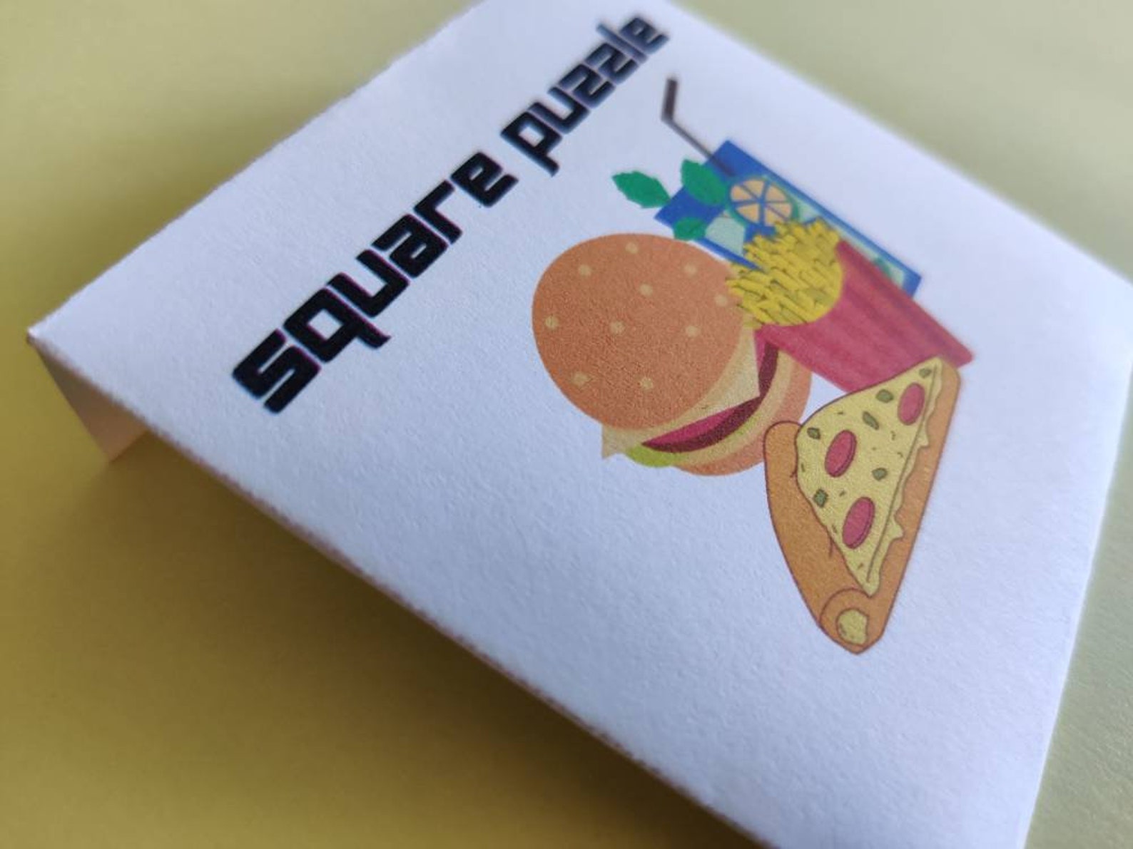 Printable Party Game Fast Food Puzzle 3x3 Food Themed Finding Matches ...