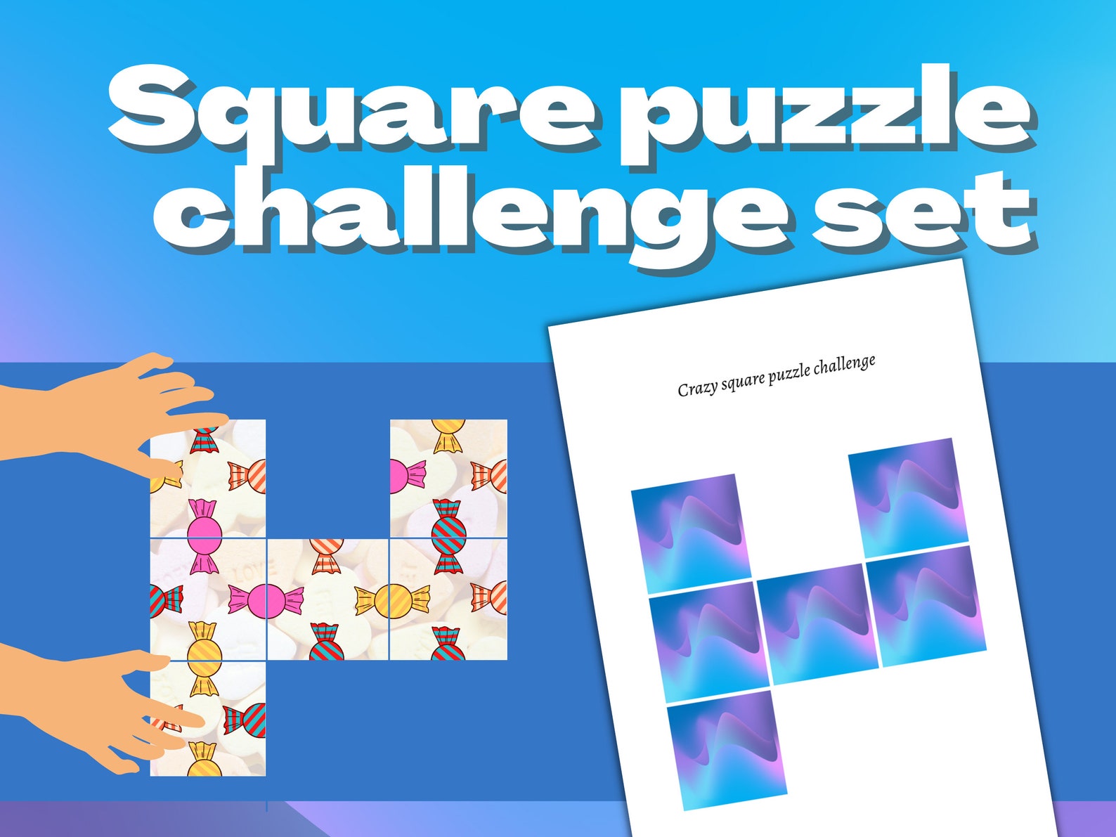 Square Puzzle Challenge Set, Printable Board Game for Kids ...