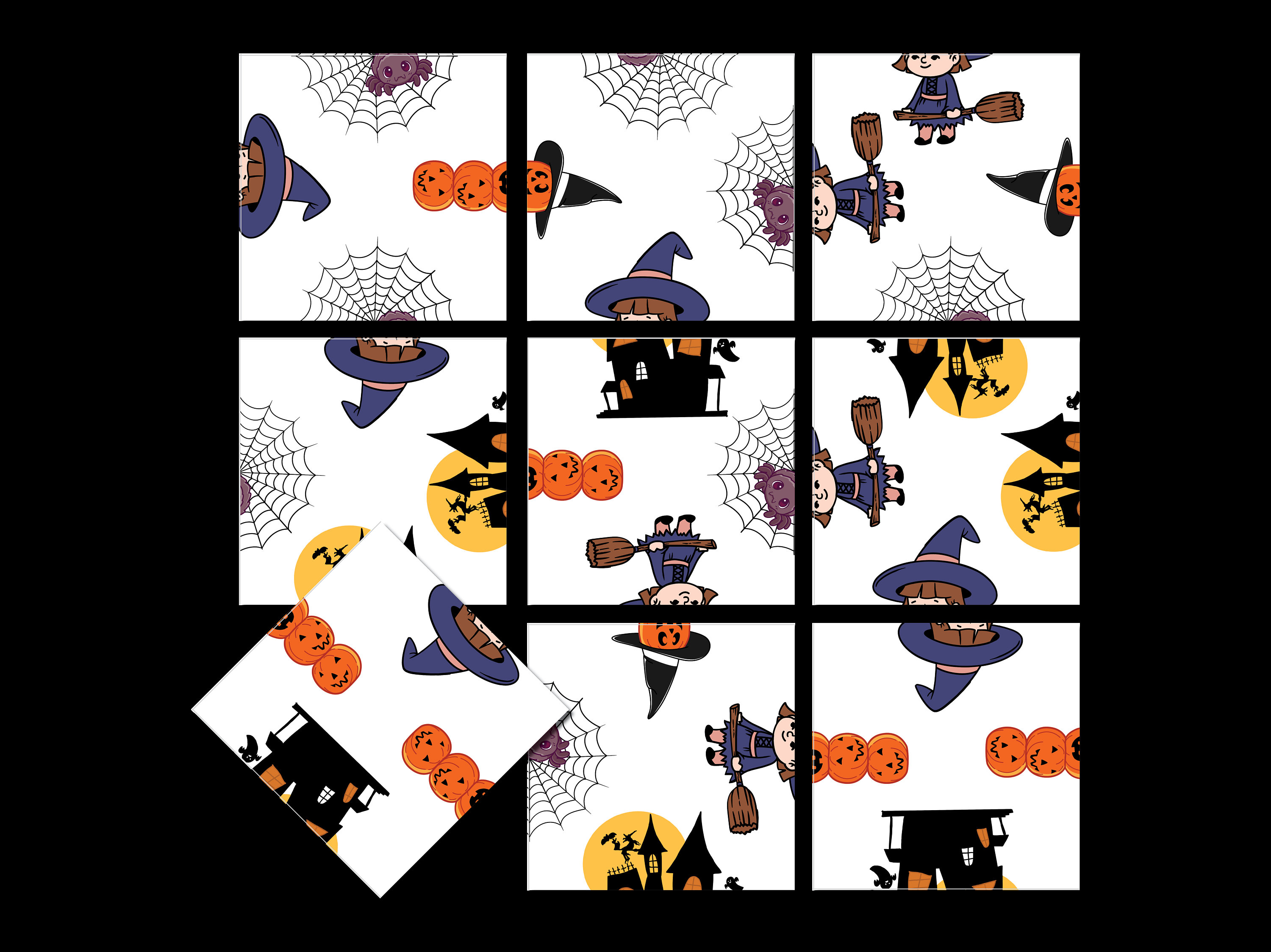 Special Printable Halloween Game for Kids, 3x3 Piece Puzzle With ...
