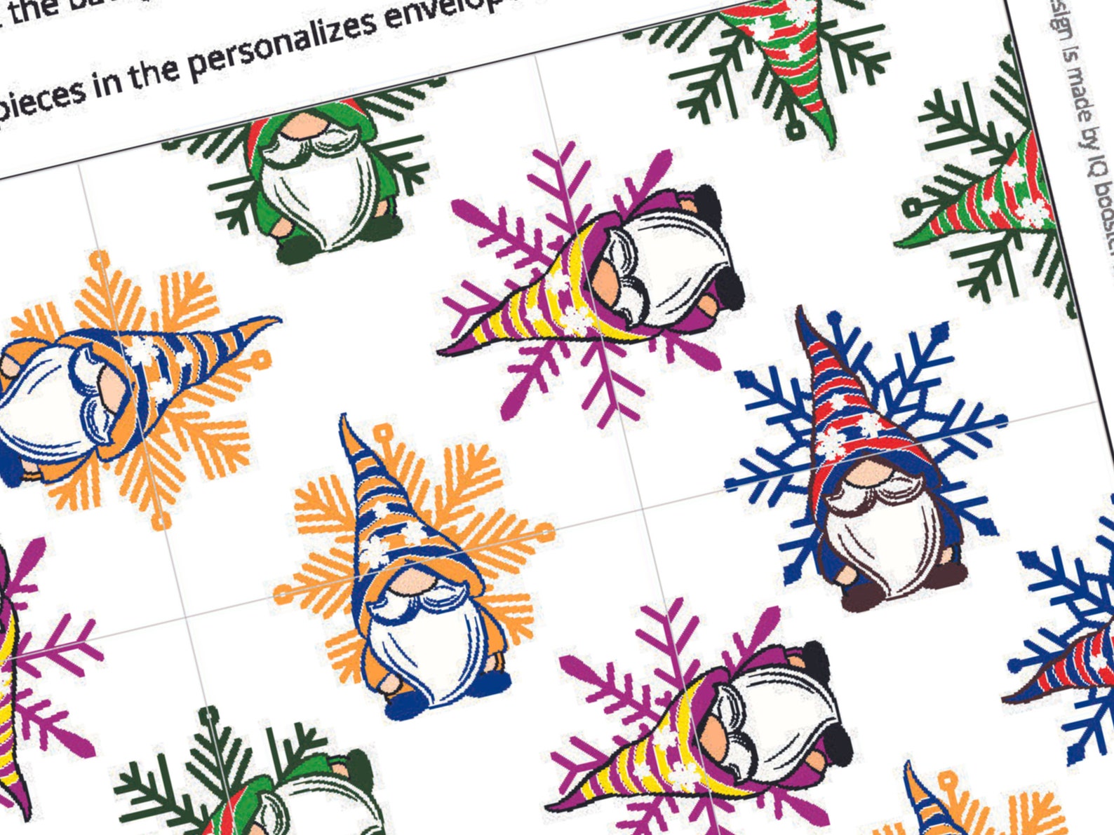 Printable Gnome Christmas Game, Logic Puzzle, Montessori Educational ...