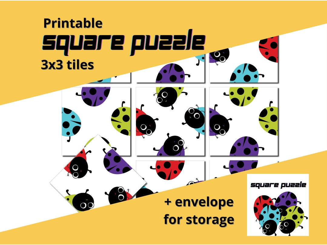 Scramble Squares Puzzle Game for Kids With Envelope for Storage, Back ...