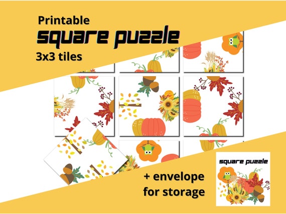 Autumn 3x3 Scramble Squares Puzzle Game for Kids With Envelope - Etsy