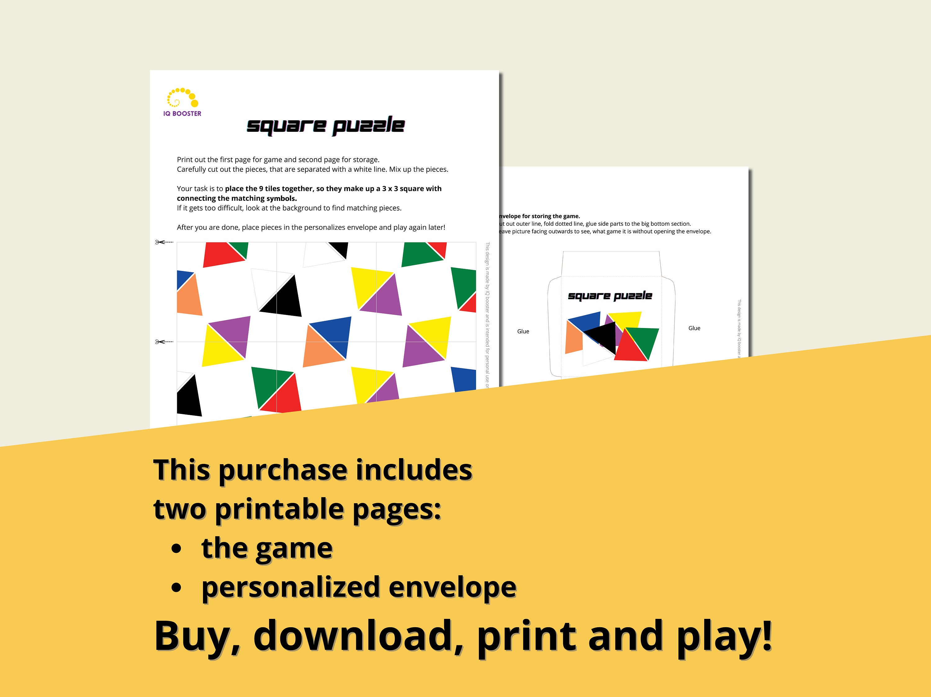 Scramble Squares Puzzle Game for Kids With Envelope for Storage ...