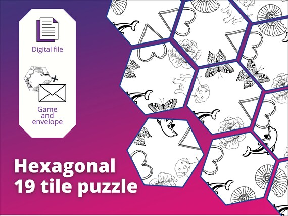 Printable Hexagon 19 Tile Puzzle Game for Teens and Adults - Etsy