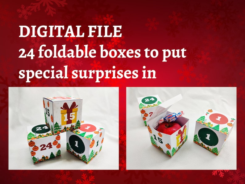 Advent Calendar Printable Numbers Boxes, Boxes Template With Numbers 1 ...