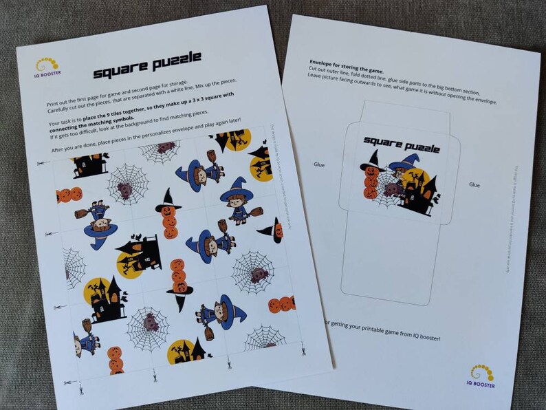 Special Printable Halloween Game for Kids, 3x3 Piece Puzzle With ...