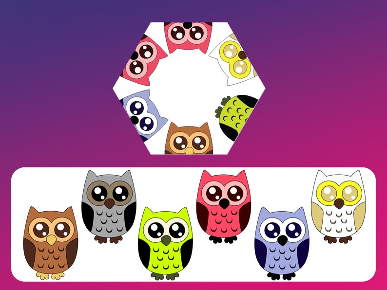 Printable Hexagon 19 Tile Puzzle Game With Owls, Printable Game for ...
