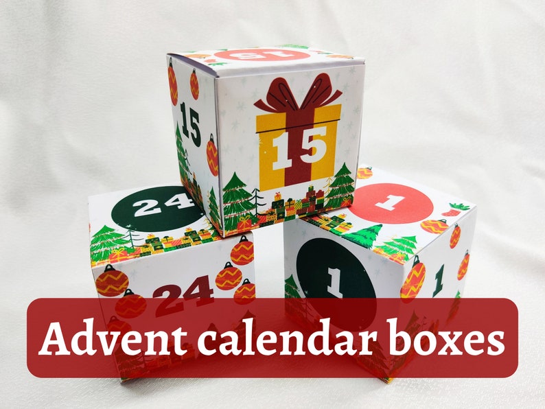 Advent Calendar Printable Numbers Boxes, Boxes Template With Numbers 1 ...
