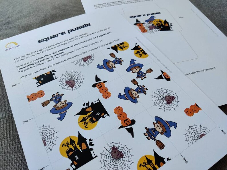 Special Printable Halloween Game for Kids, 3x3 Piece Puzzle With ...