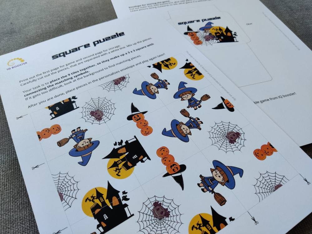 Special Printable Halloween Game for Kids, 3x3 Piece Puzzle With ...