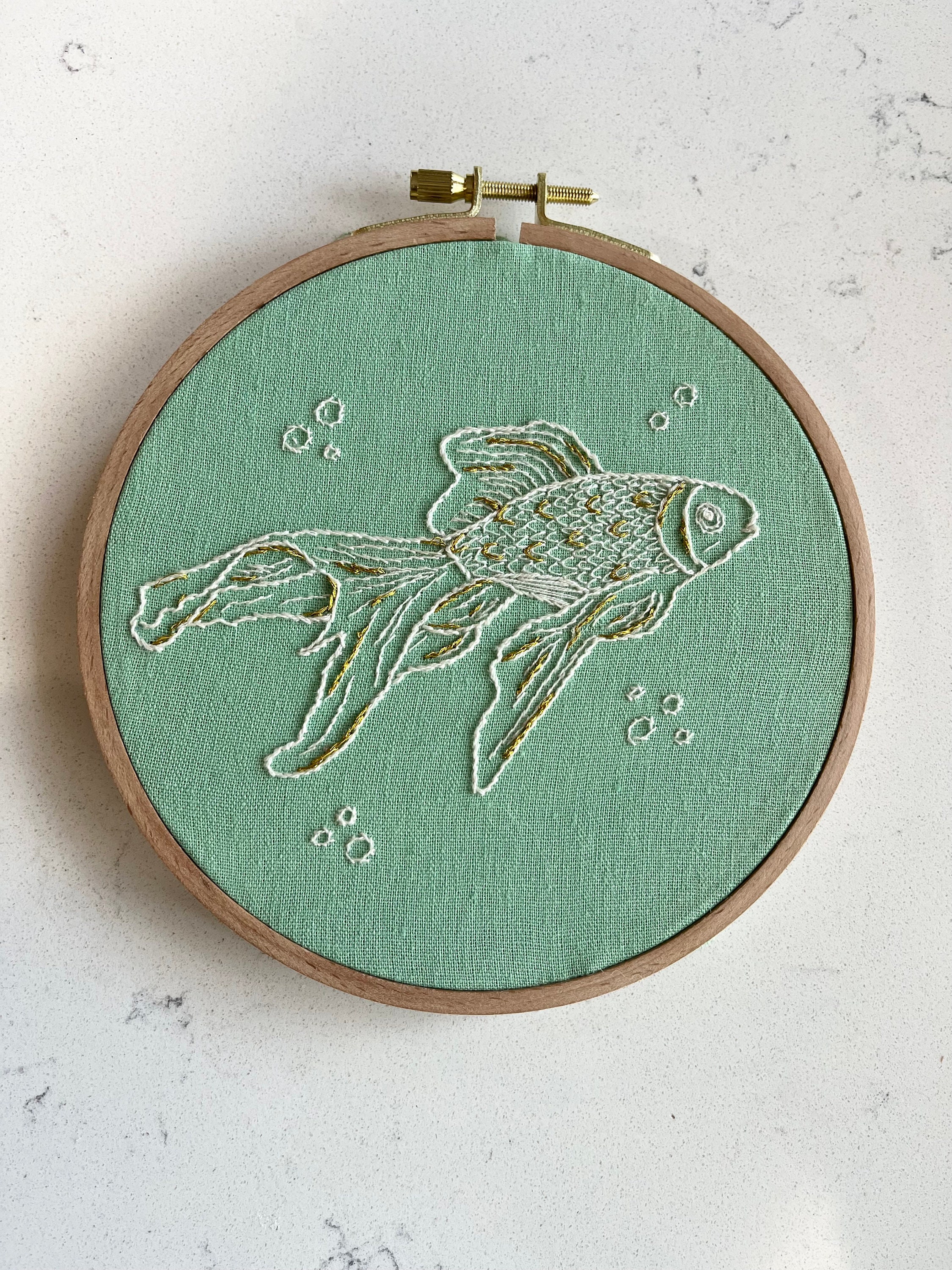 Fish Completed Embroidery Hoop, Fish Room Decor - Etsy