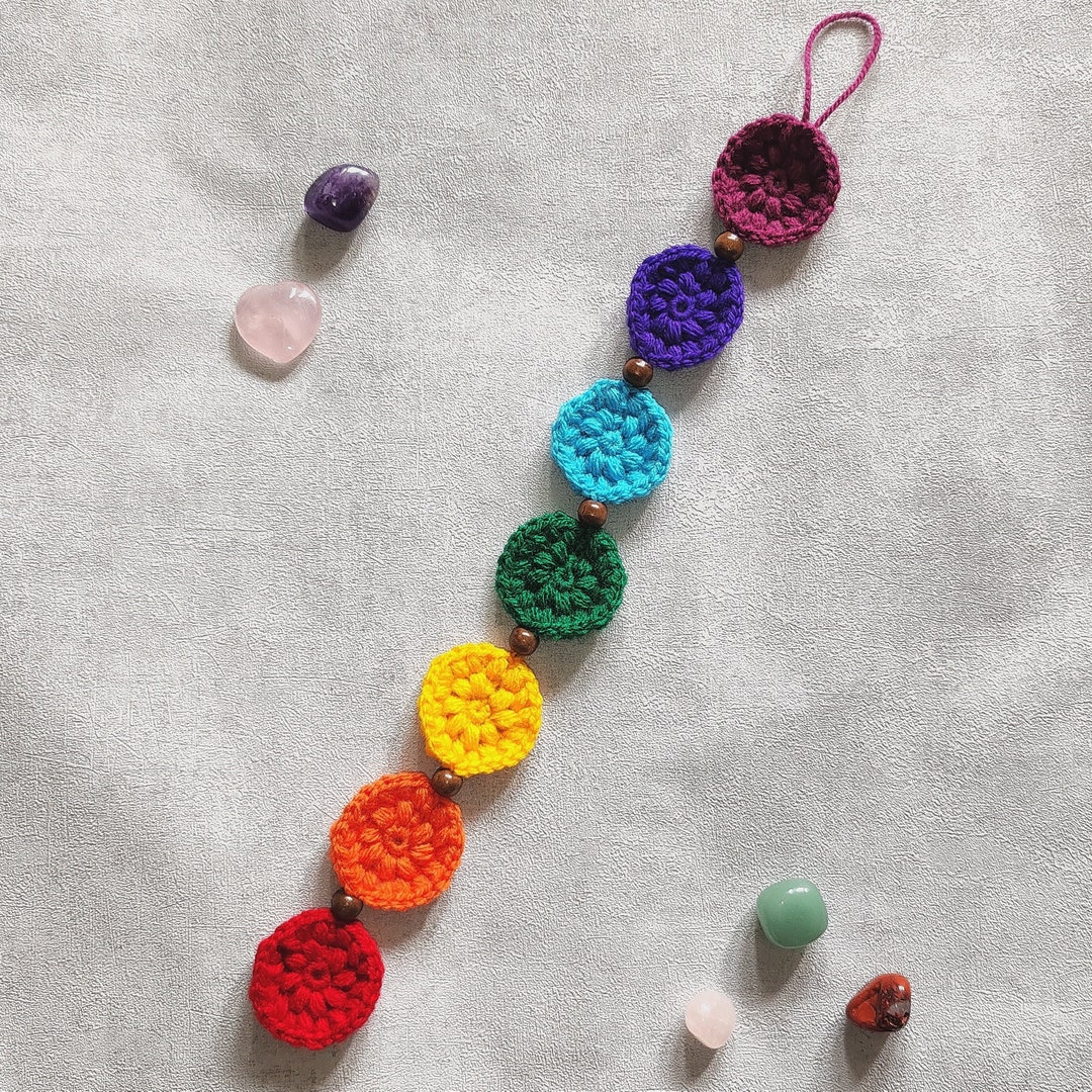 Chakra Wall Art, Crochet Chakra Wall Hanging, Spiritual Decor, Rainbow ...