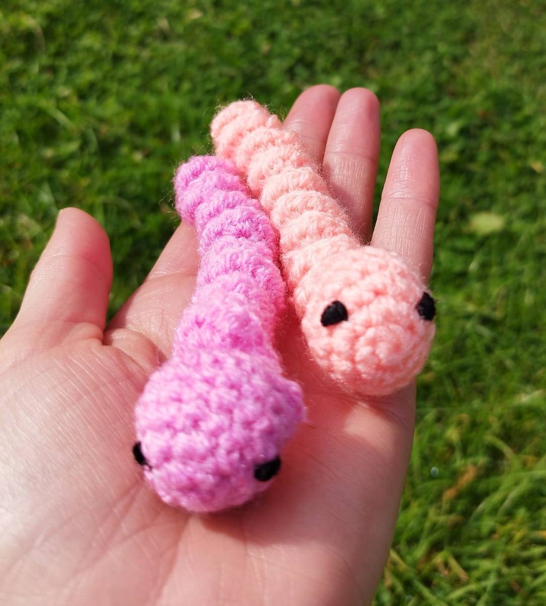 Worry Worm, Crochet Fidget Toy, Stress, Anxiety, ADHD Help Relief for ...
