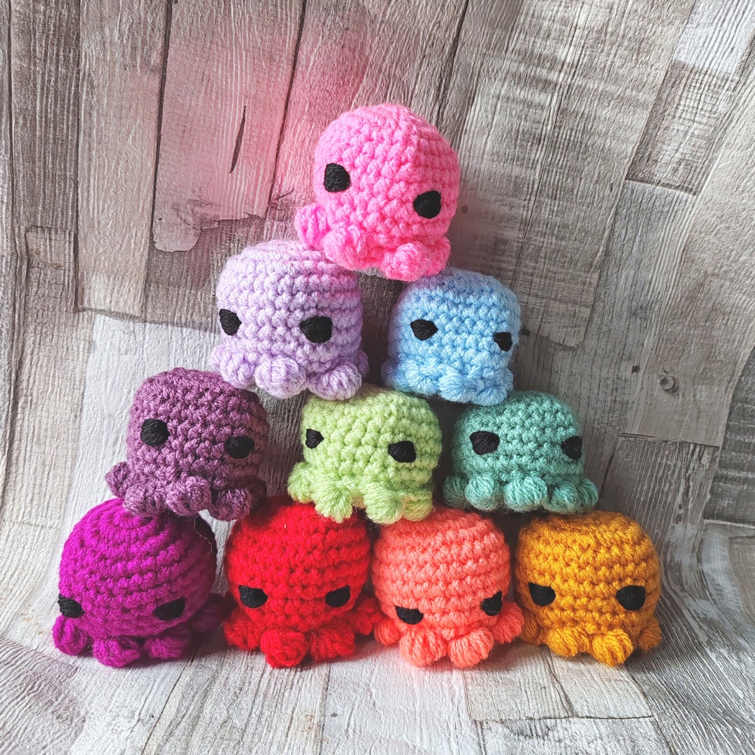 Octopus Plush, Crochet Octopus Plushie, Worry Pet, Anixety Relief, Desk ...