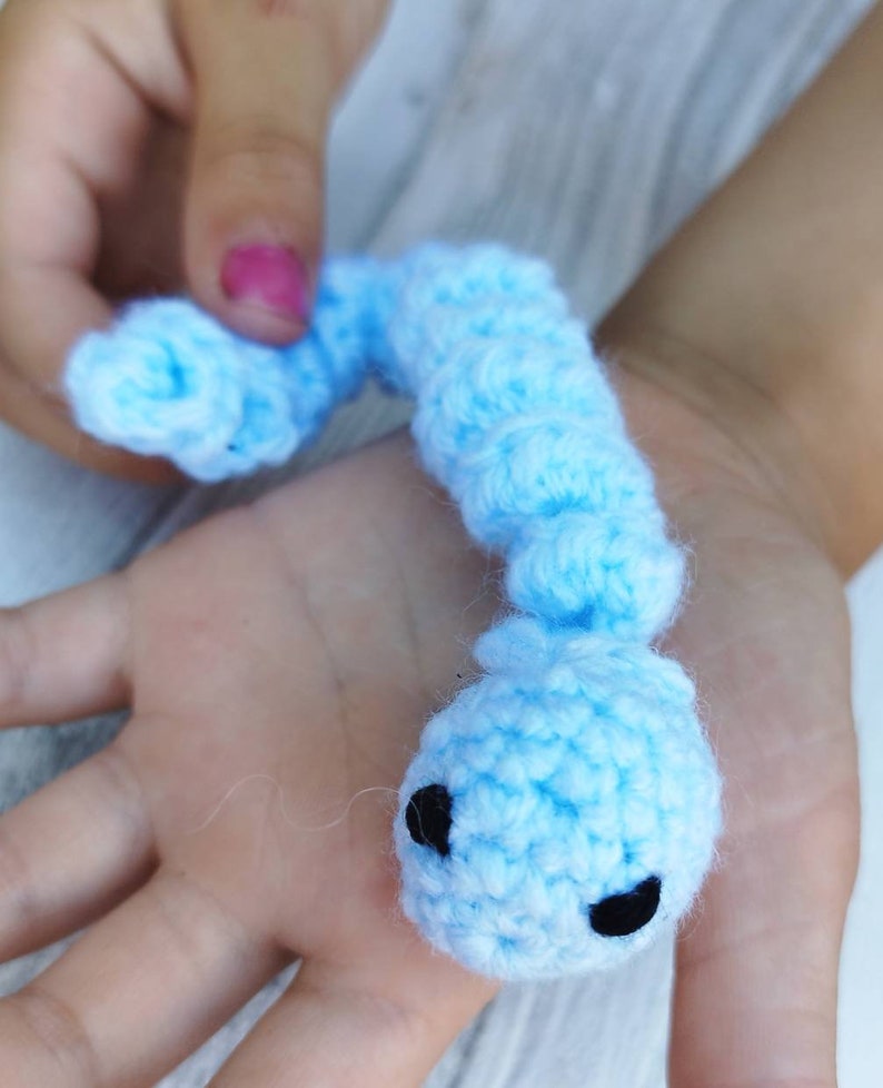 Worry Worm Crochet Fidget Toy Stress Anxiety ADHD Help - Etsy