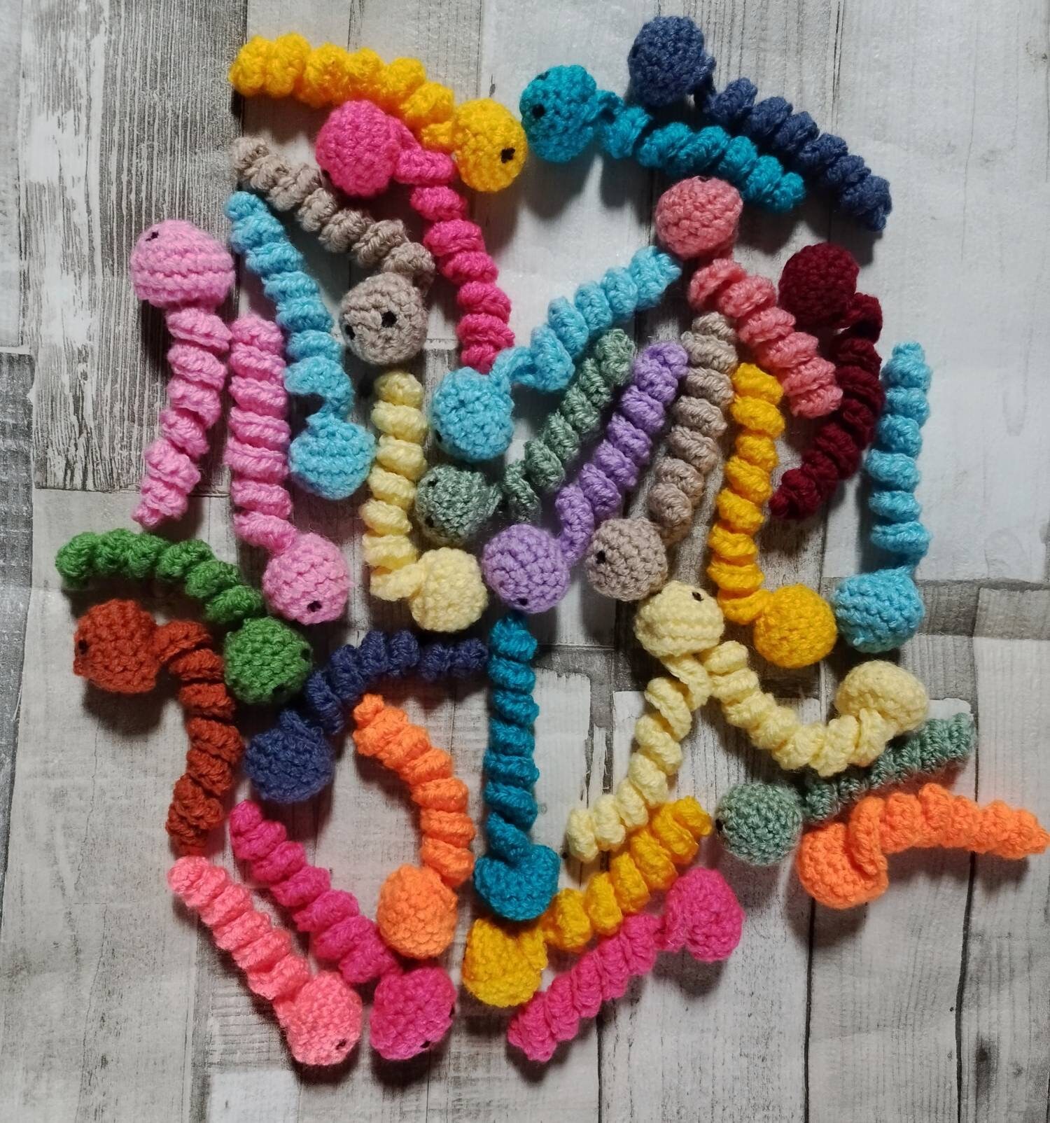 Worry Worm Crochet Fidget Toy Stress Anxiety ADHD Help - Etsy UK