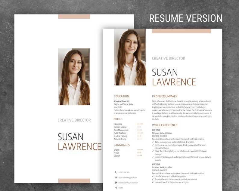 Biography Template Bio Resume Template About Me Template - Etsy Ireland