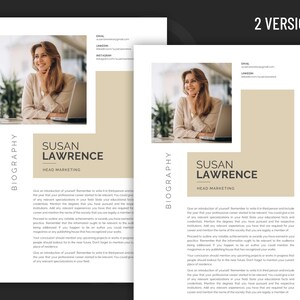 Original, Modern and Professional Biography Resume Template Design for ...